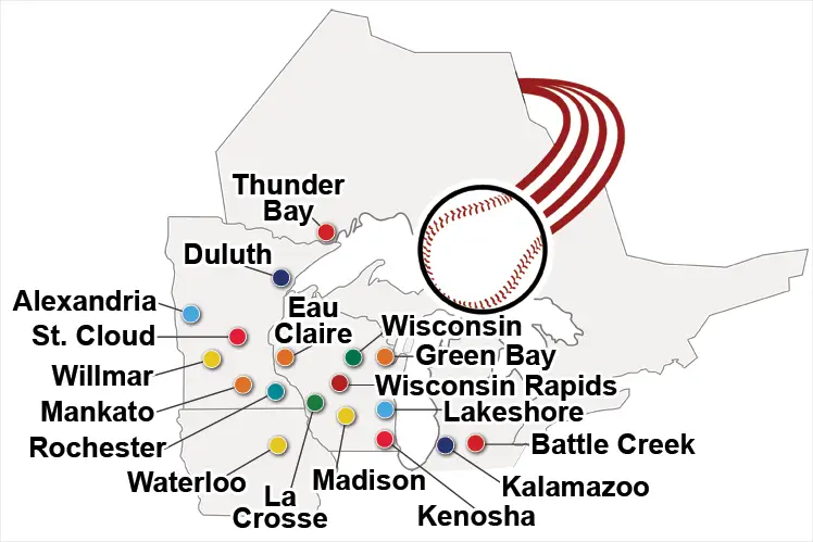 Map of Locations : Northwoods League